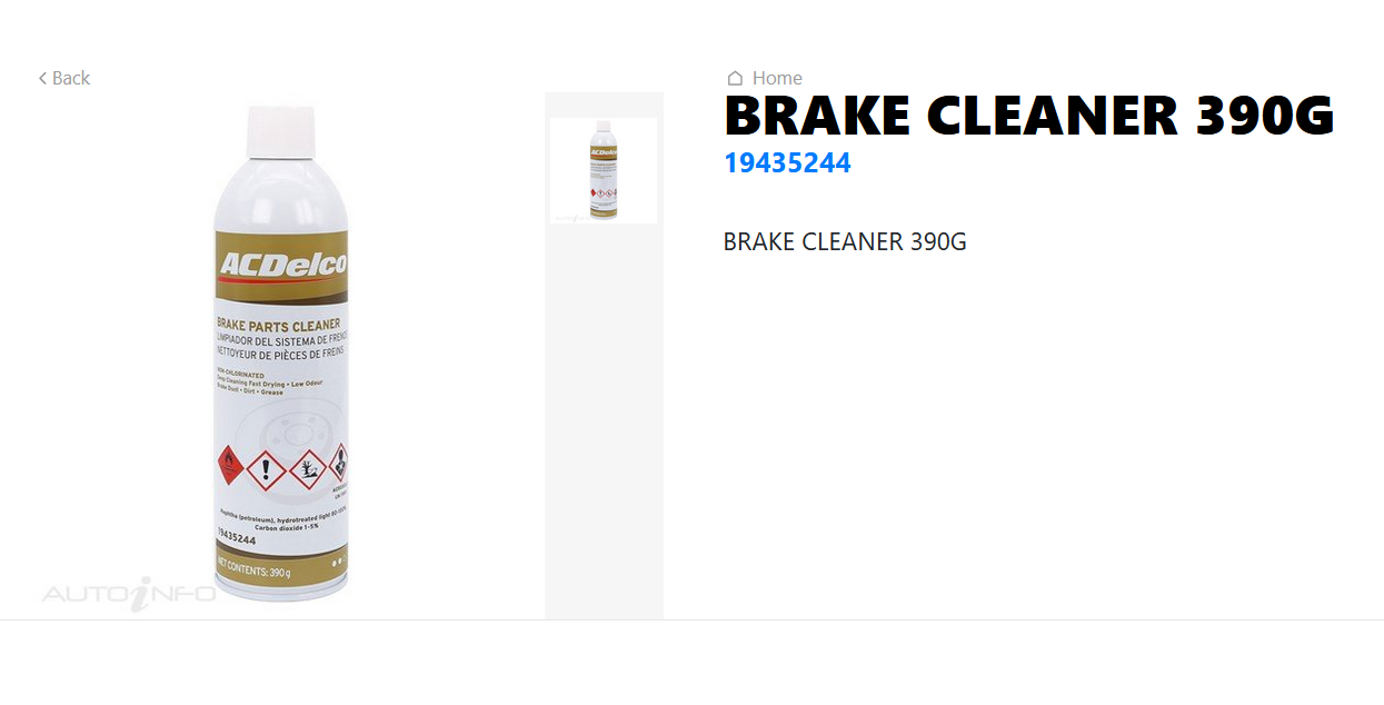 GENUINE ACDELCO BRAKE CLEANER FOR ALL CAR AND TRUCK MODELS 390G ...