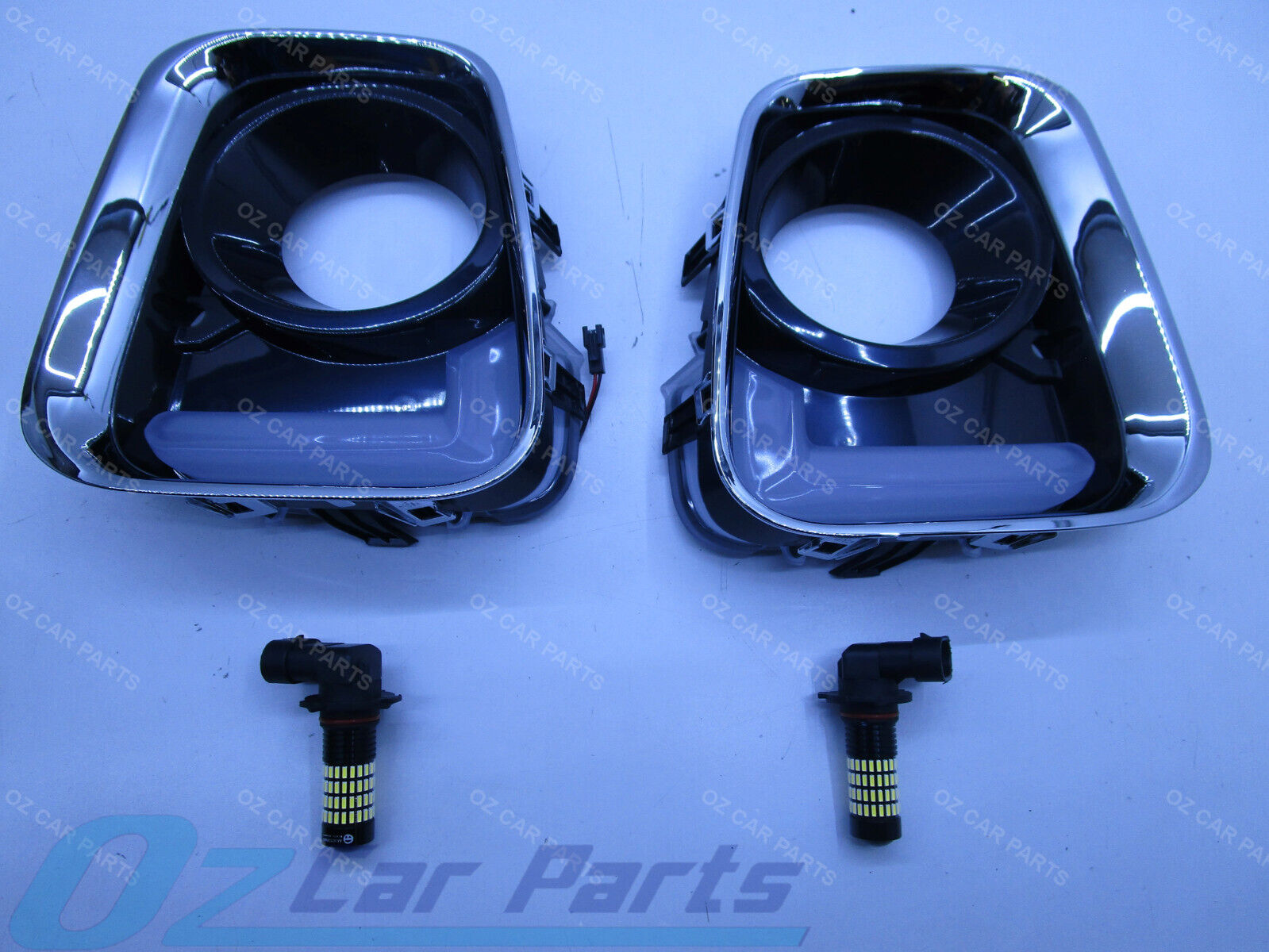 DRL LED FOG LIGHT BEZEL+LED FOG LIGHT GLOBE KIT FOR HOLDEN COMMODORE V ...
