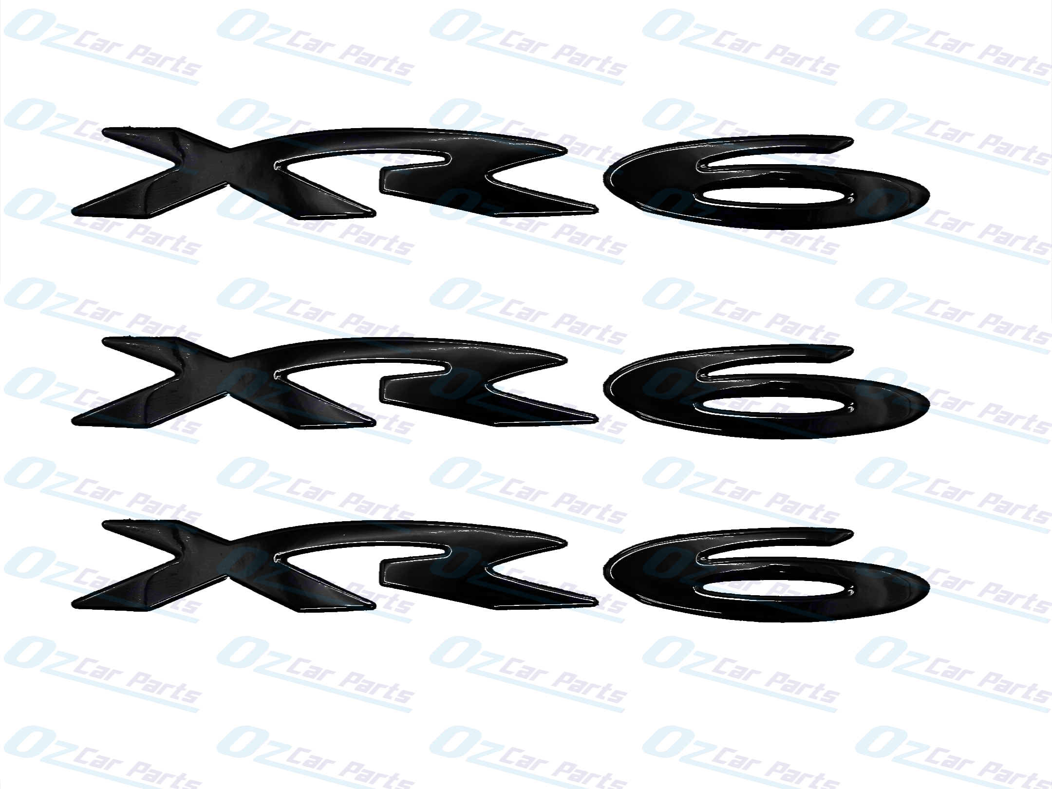 XR6 Badge Gloss Black Full Set For Ford Falcon BA BF FG Rear Boot Side ...